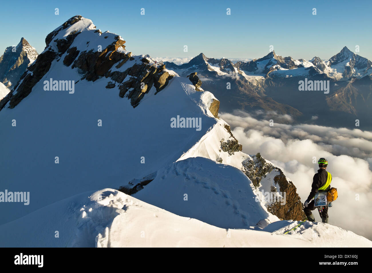 Une vue du Breithorn, traverse, massif du Monte Rosa, Alpes, Italie ...