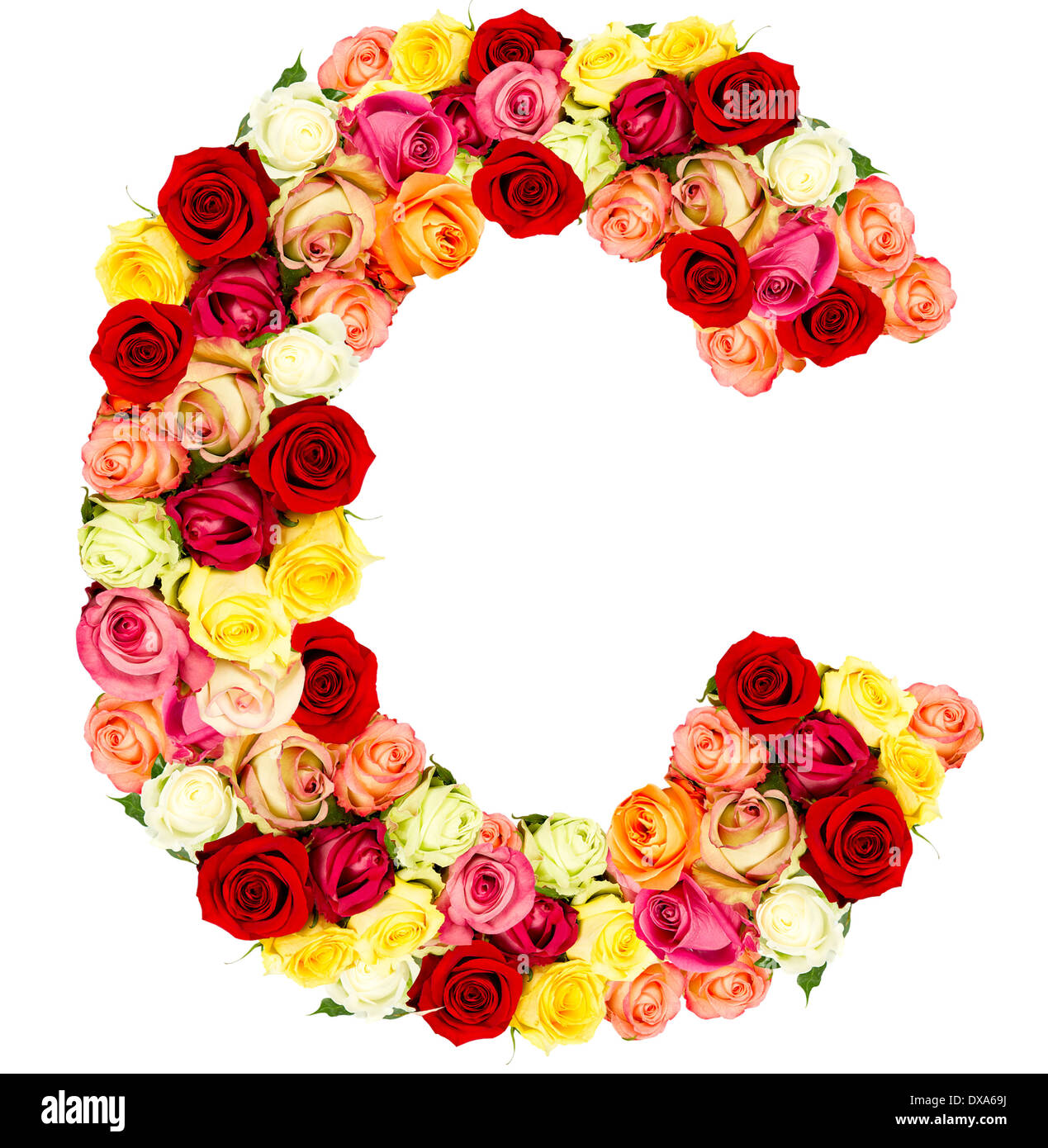 Alphabet avec des roses rose Banque de photographies et d’images à ...