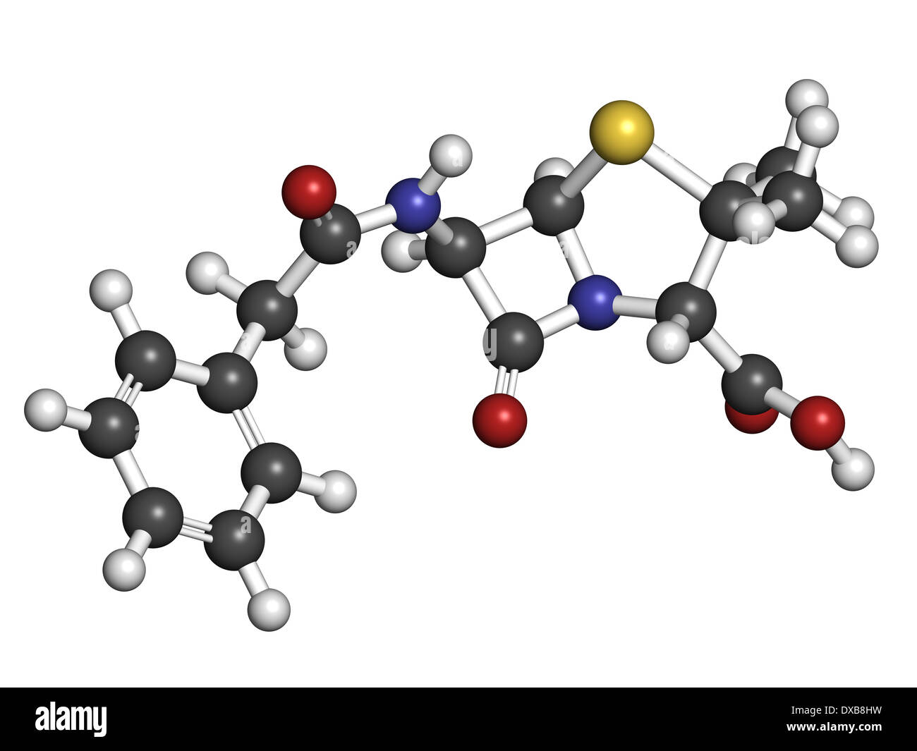La pénicilline G (benzylpenicillin) molécule d'antibiotiques. Utilisé ...