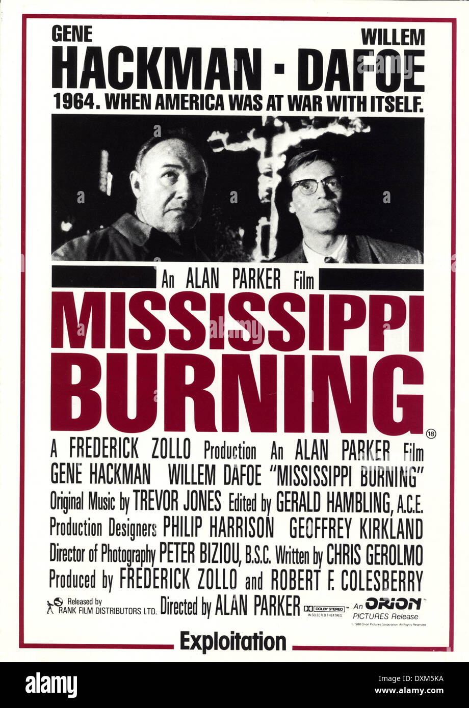 Mississippi burning film Banque de photographies et d’images à haute ...