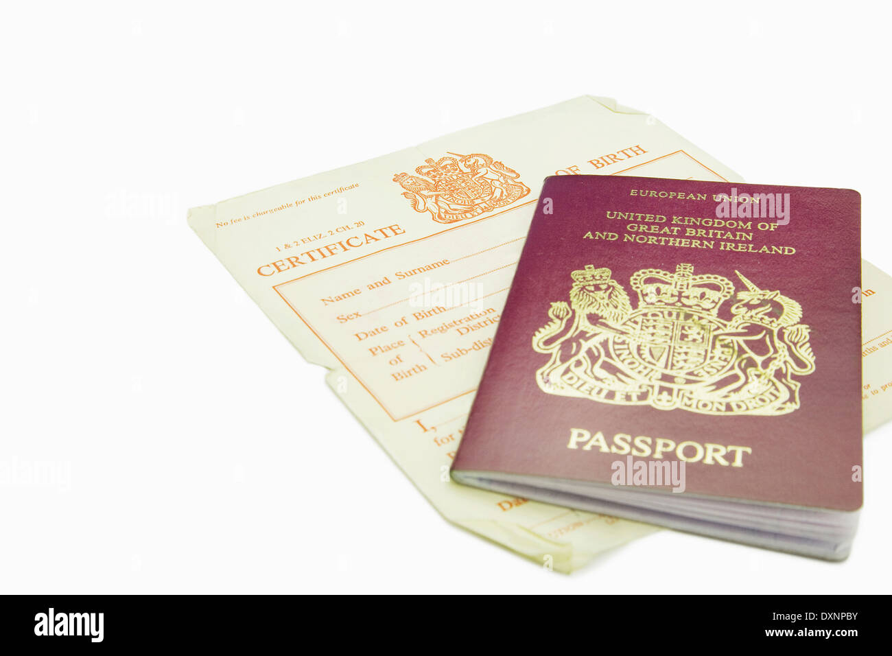 British birth certificate Banque de photographies et d’images à haute résolution - Alamy