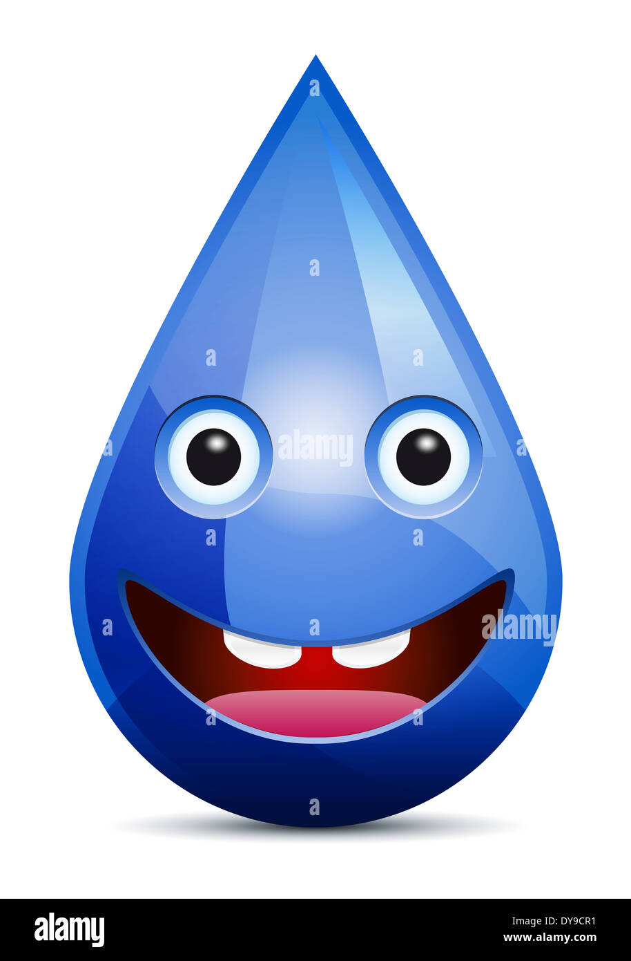 Goutte d'eau visage souriant (émoticône) sur fond blanc Photo Stock - Alamy