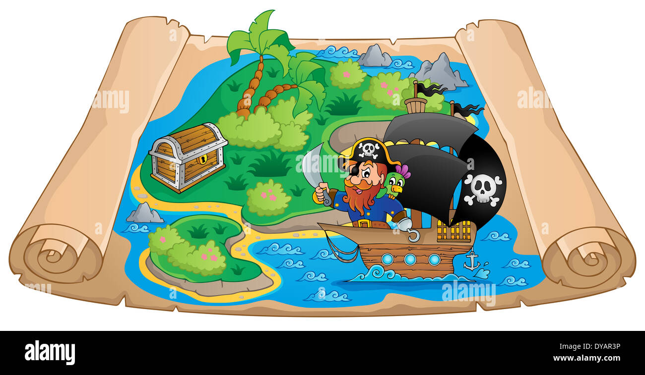Thème de la carte pirate image 2 - photo illustration Photo Stock - Alamy