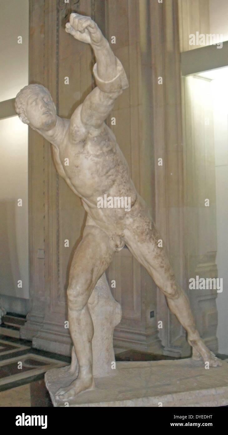 Borghese gladiator marbre grec sculpture statue combat bataille combat physique Banque de ...