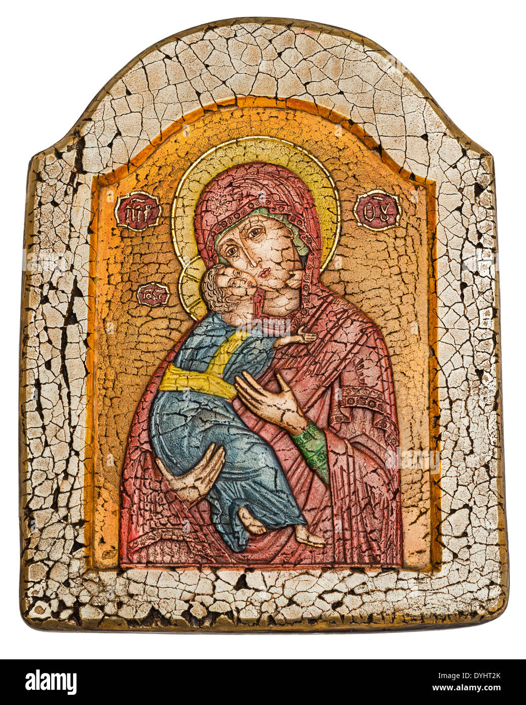 Icône avec vierge marie et jésus christ Banque de photographies et d ...