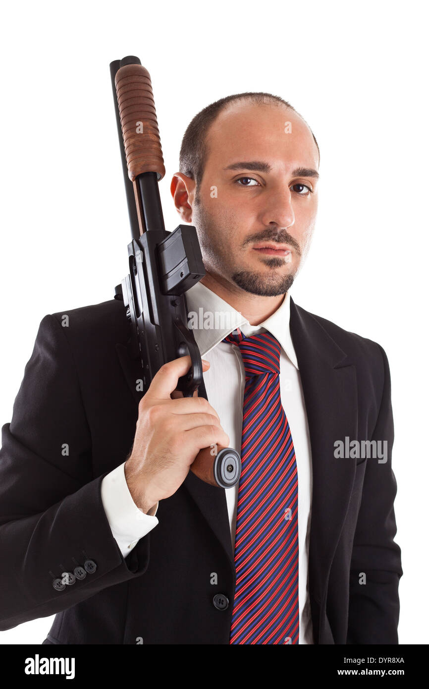 Mafia man holding shotgun isolated Banque de photographies et d’images ...