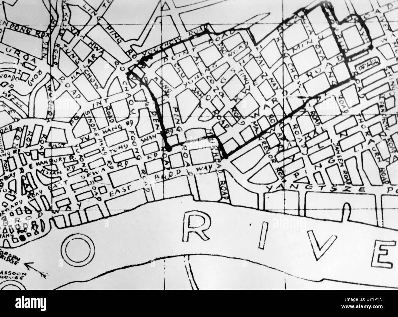 Carte du ghetto Banque d'images noir et blanc - Alamy