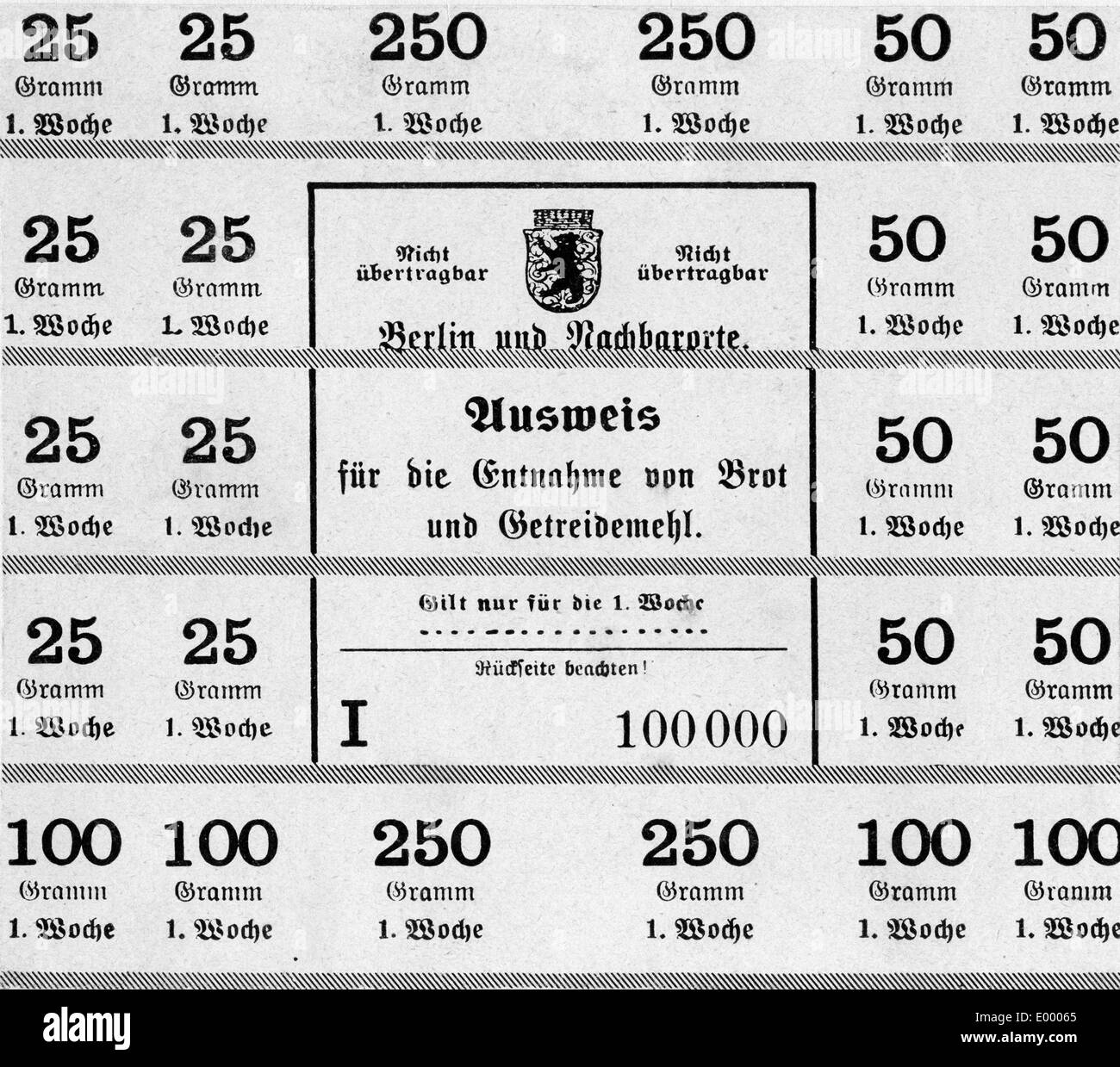 Carte de rationnement alimentaire Banque de photographies et d’images à ...