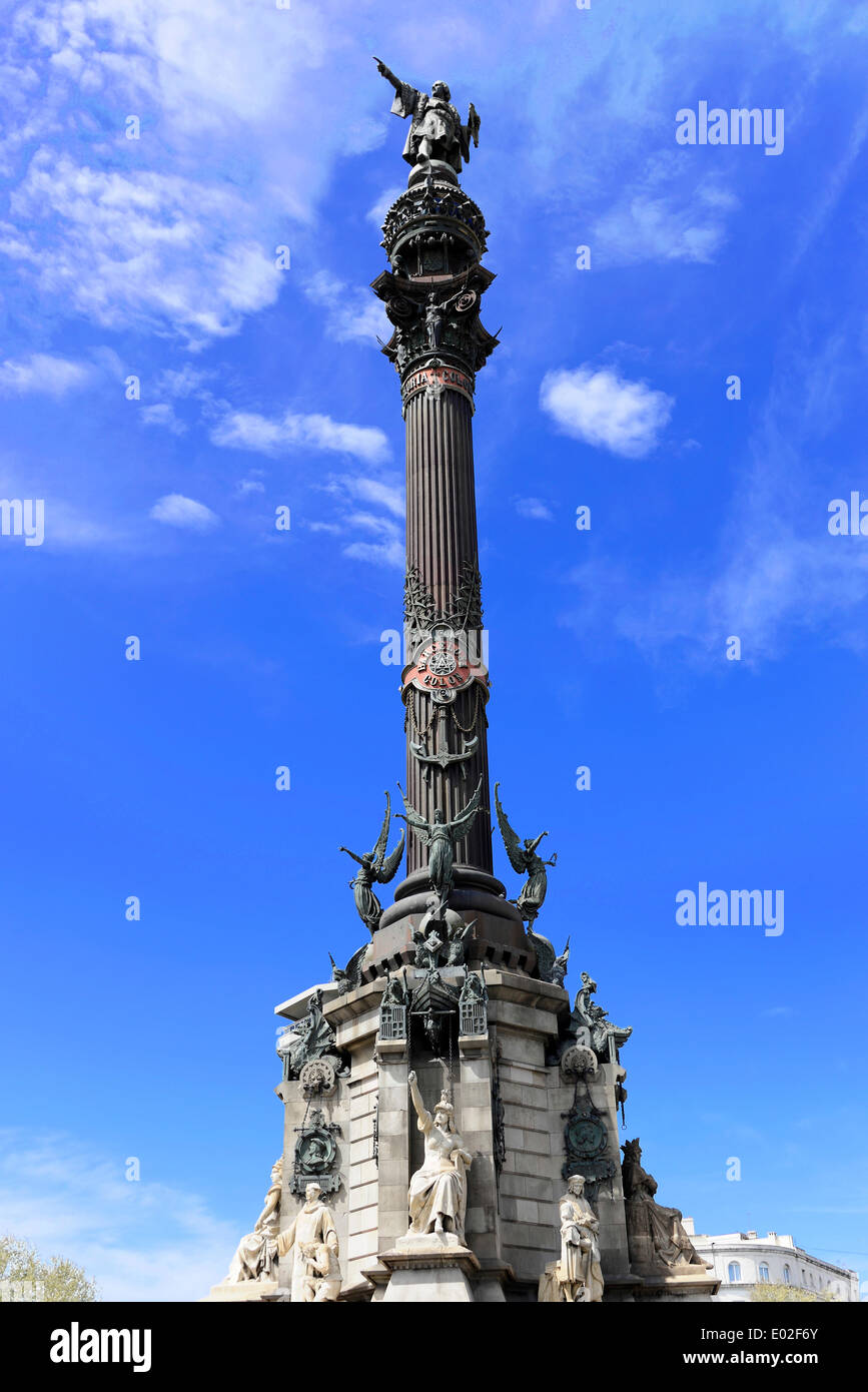 Monument de Christophe Colomb, Monument a Colom, Barcelone, Espagne ...
