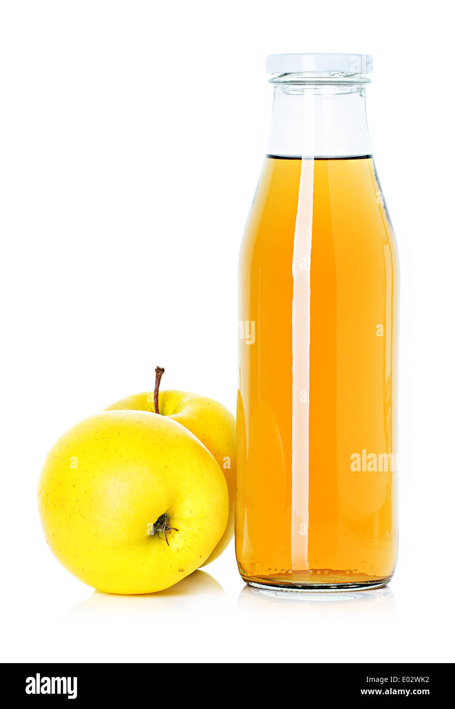 Bouteille et verre de jus de pomme Banque de photographies et d’images ...
