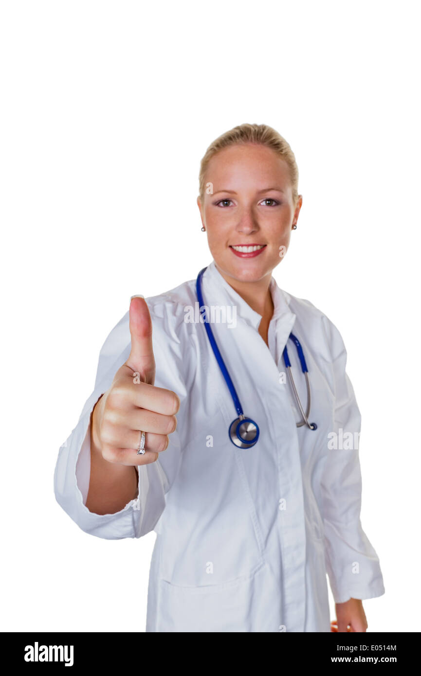 Un jeune docteur avec stethoskop dans son cabinet Banque de ...