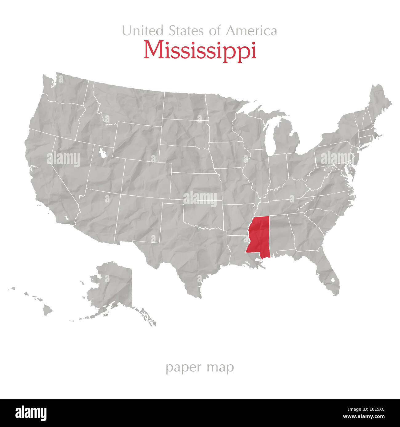 Carte politique de mississippi Banque d'images détourées - Alamy