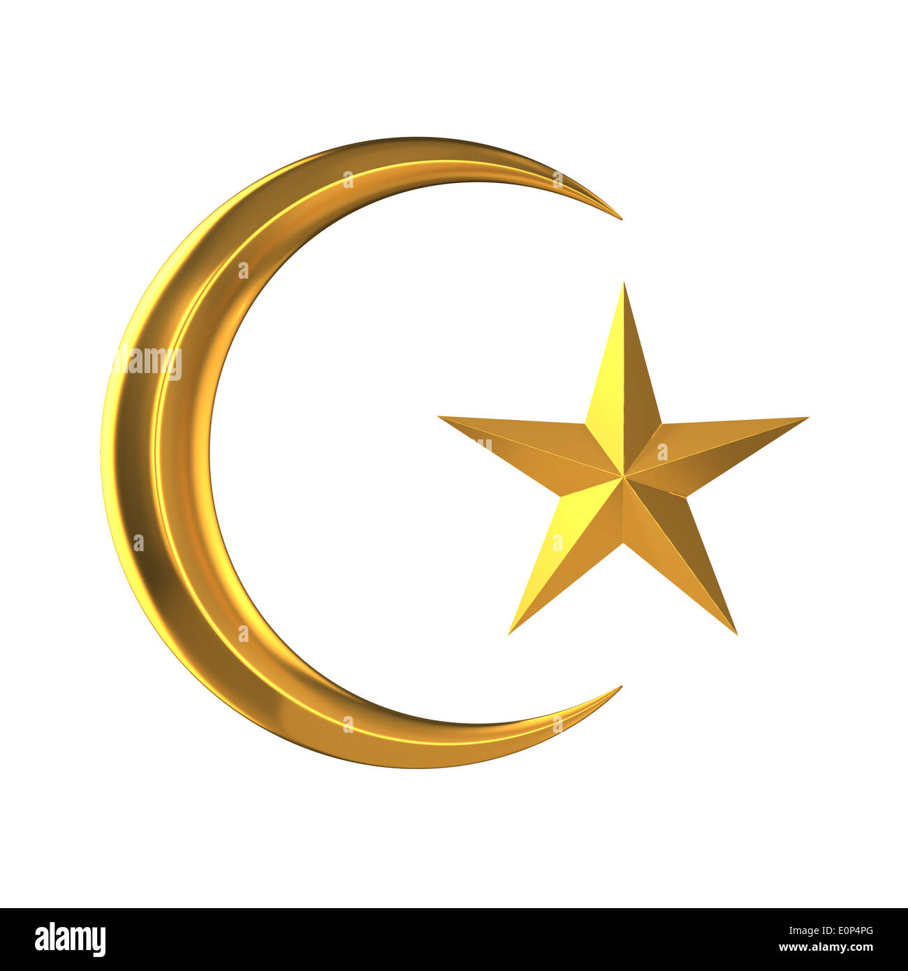 3d star islamique et symbole du croissant de lune Photo Stock - Alamy