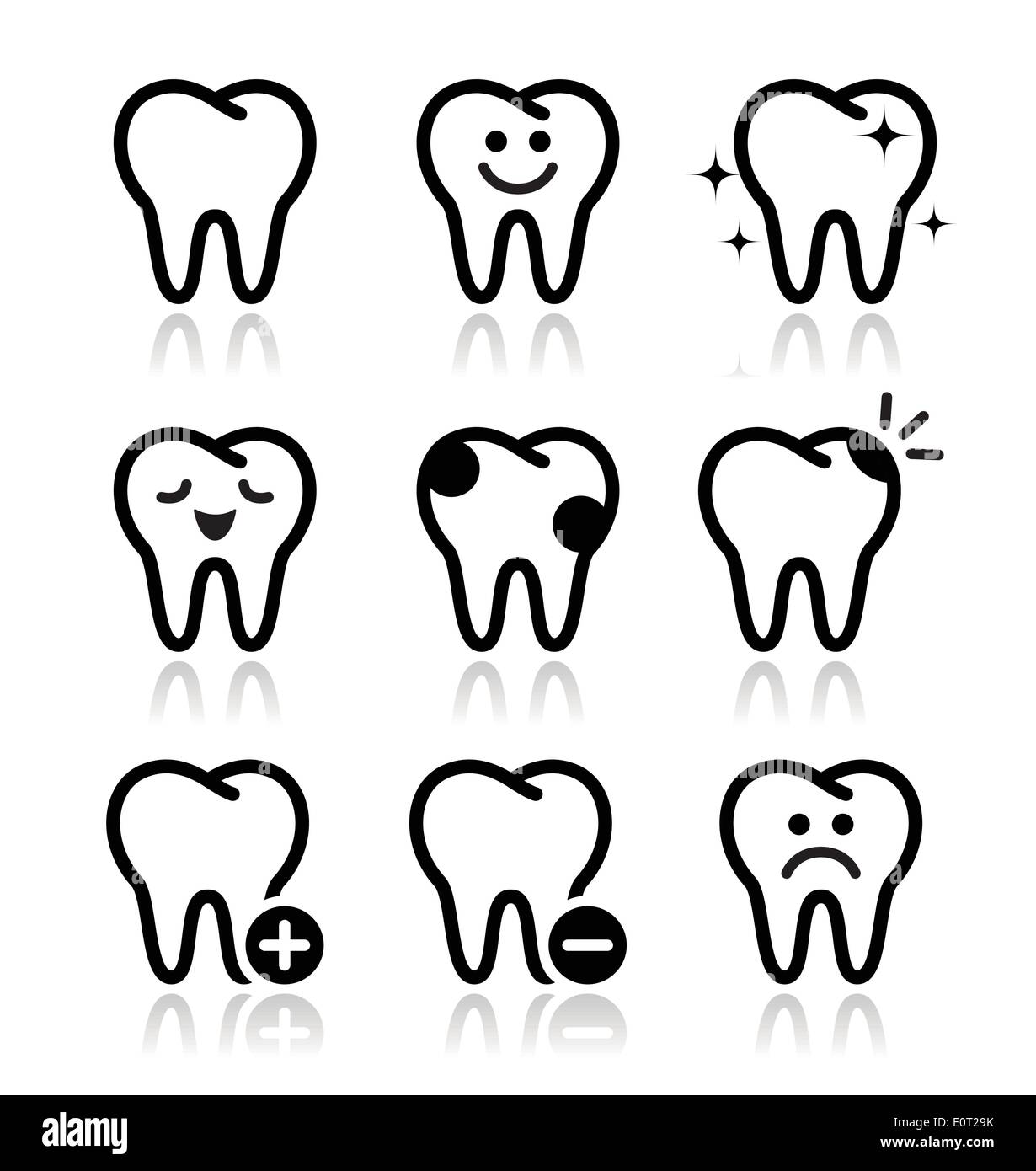 Tooth icons Banque d'images vectorielles - Alamy