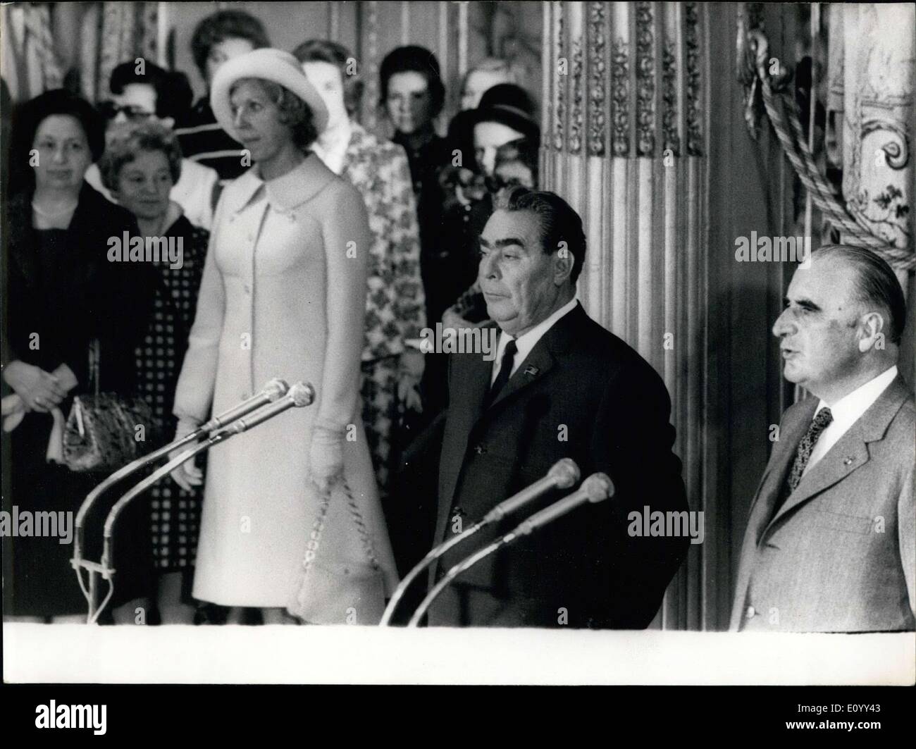 26 octobre 1971 - Mme Brejnev et Mme Pompidou sont dans l'arrière-plan ...