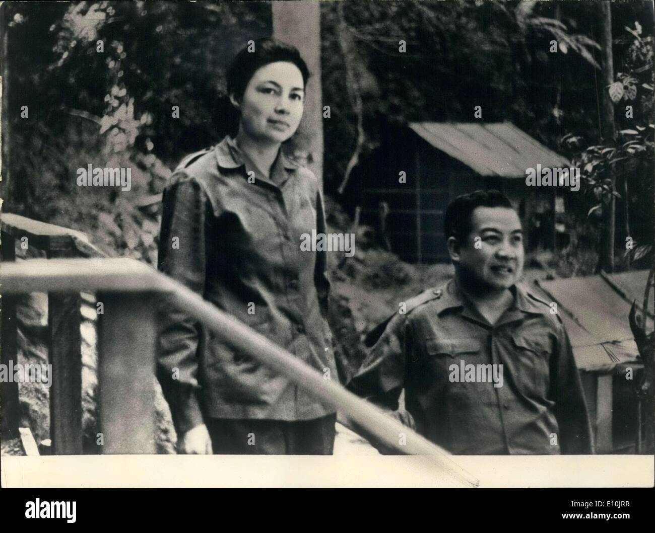 Avril 20, 1973 - Le Prince Sihanouk et la princesse Monique Sihanouk ...