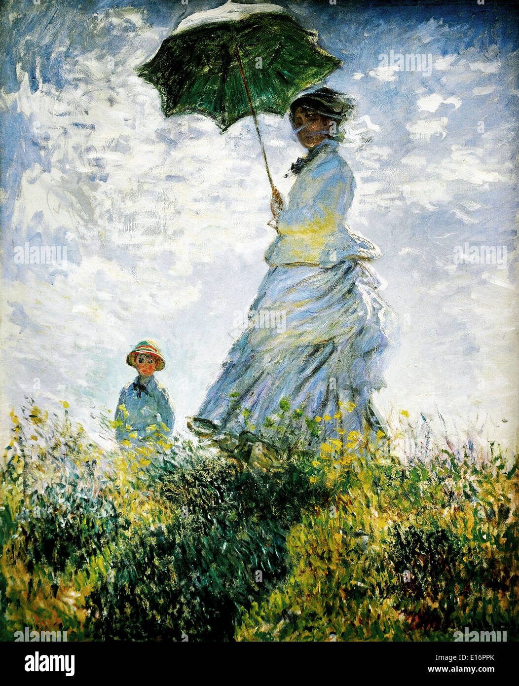 Woman with parasol monet Banque de photographies et d’images à haute ...