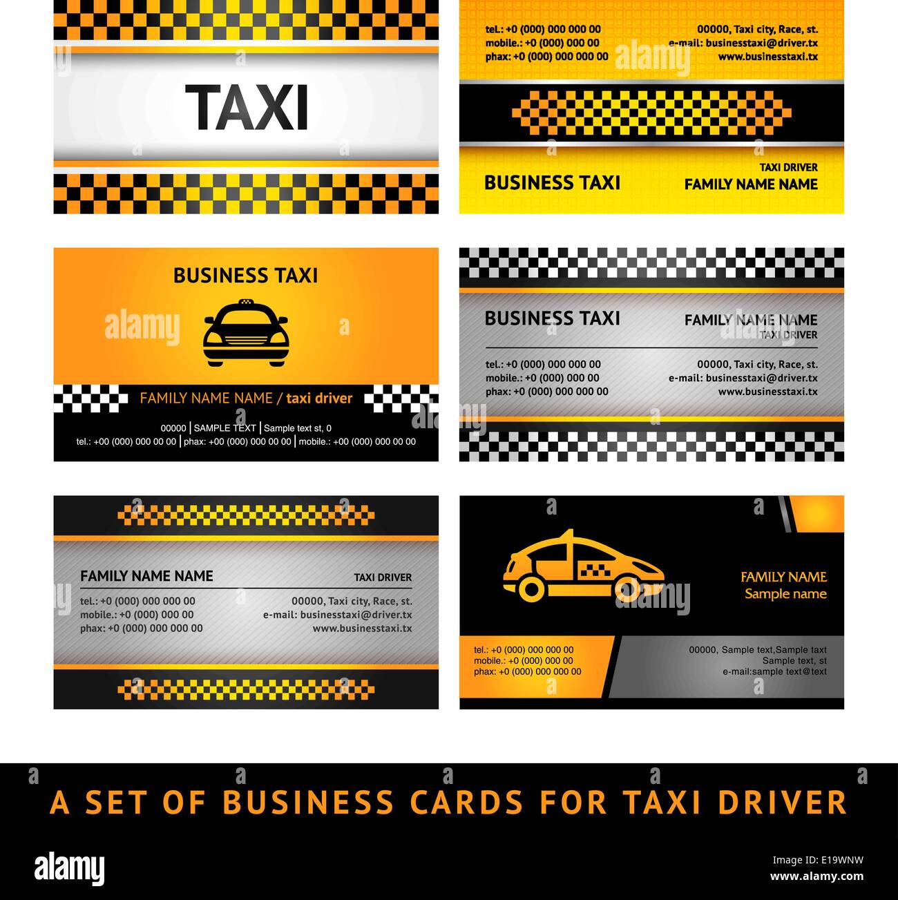 Taxi id card Banque d'images vectorielles - Alamy