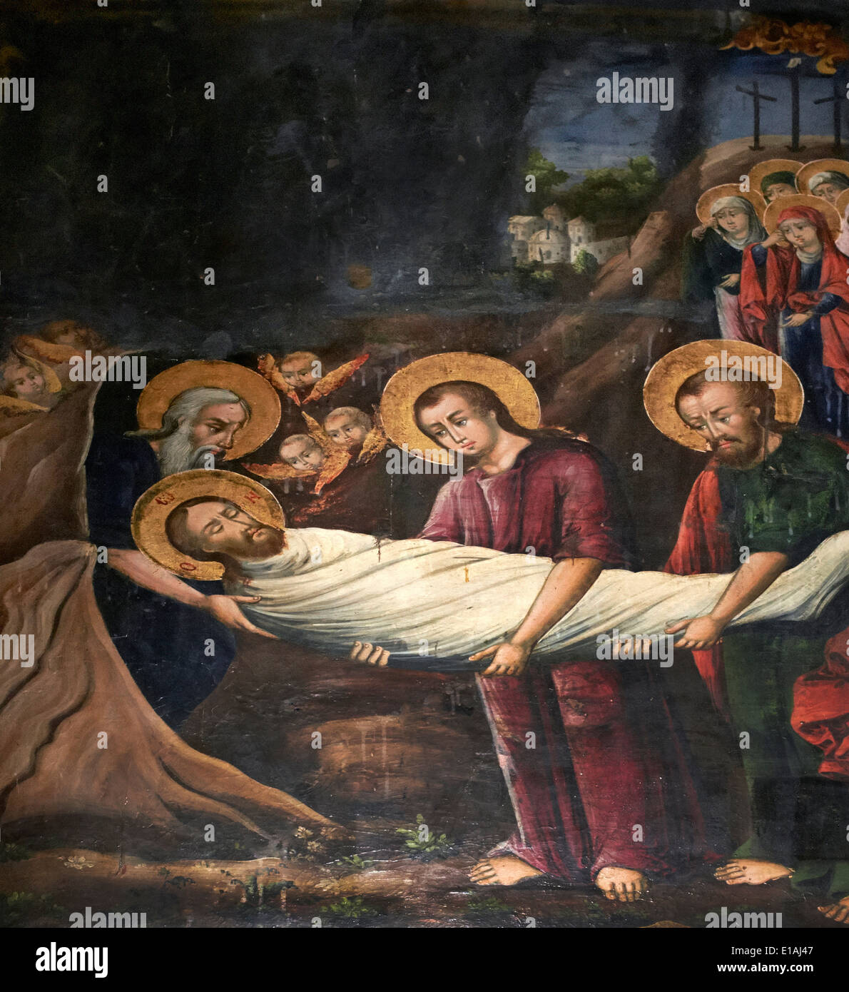 Jésus Christ mis au repos après sa crucifixion Photo Stock - Alamy