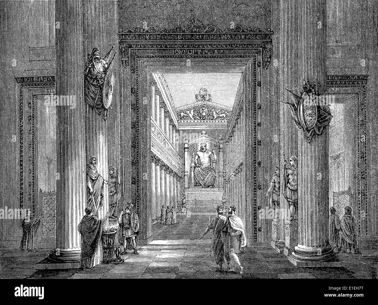 L'intérieur du temple de Jupiter Optimus Maximus, ou Temple de Jupiter ...