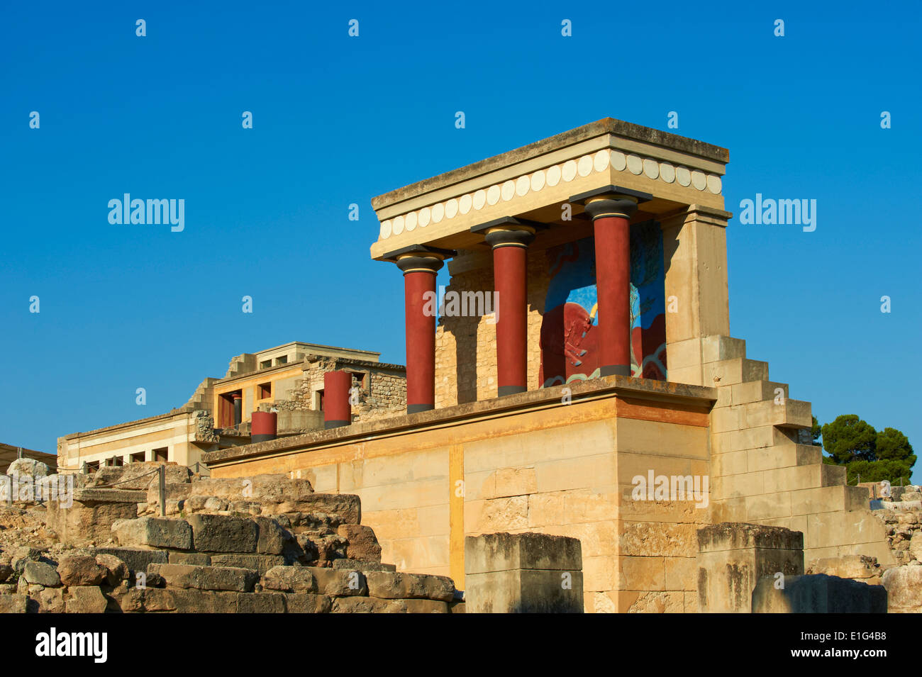 La Grèce, l'île de Crète, Héraklion, site archéologique de Knossos ...