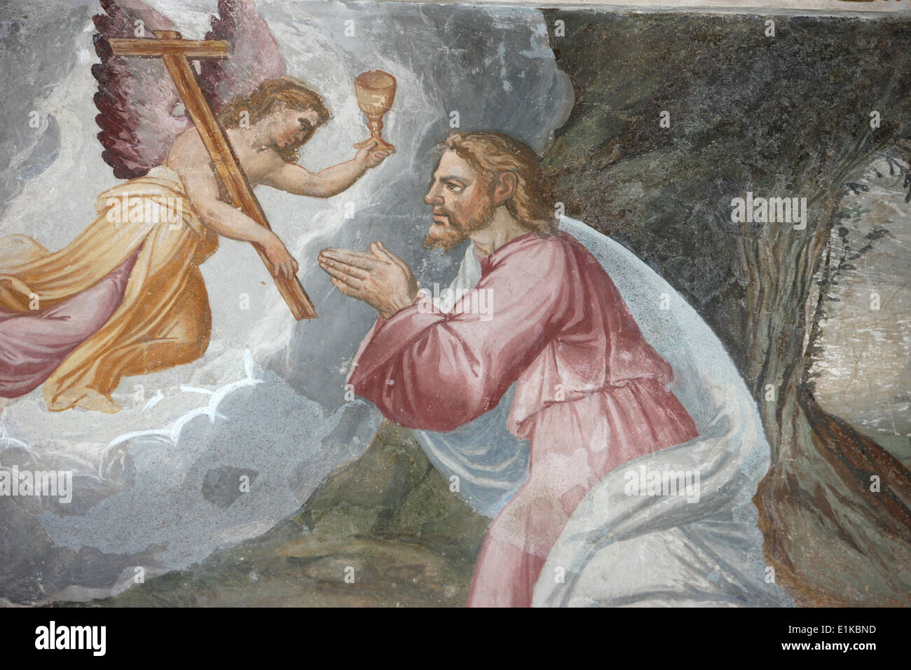 L'église de San Jerónimo. Jésus priant dans le jardin de Gethsémané sur ...