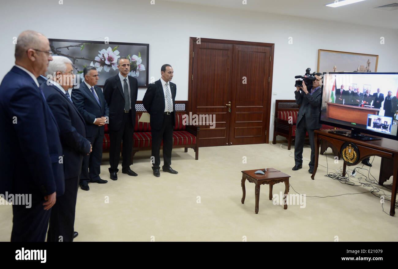 Ramallah, Cisjordanie, territoire palestinien. 12 Juin, 2014. Ministres ...