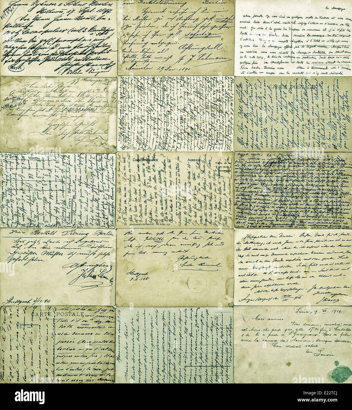 Cartes postales anciennes manuscrites anciennes. undefined textes de ca ...
