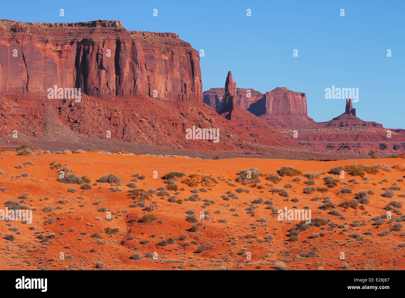 Le beau grès Navajo rouge du paysage emblématique de la Vallée de ...