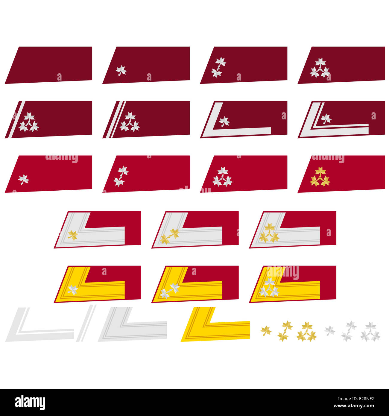 Les grades militaires et de l'insigne du monde. Illustration sur fond ...