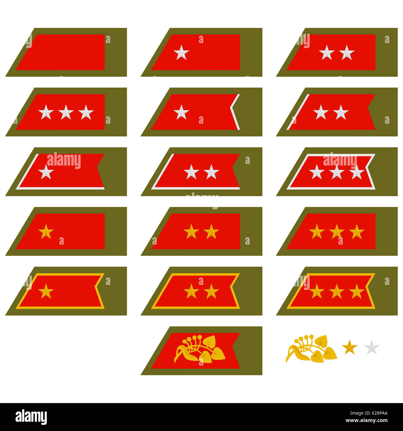Les grades militaires et de l'insigne du monde. Illustration sur fond ...