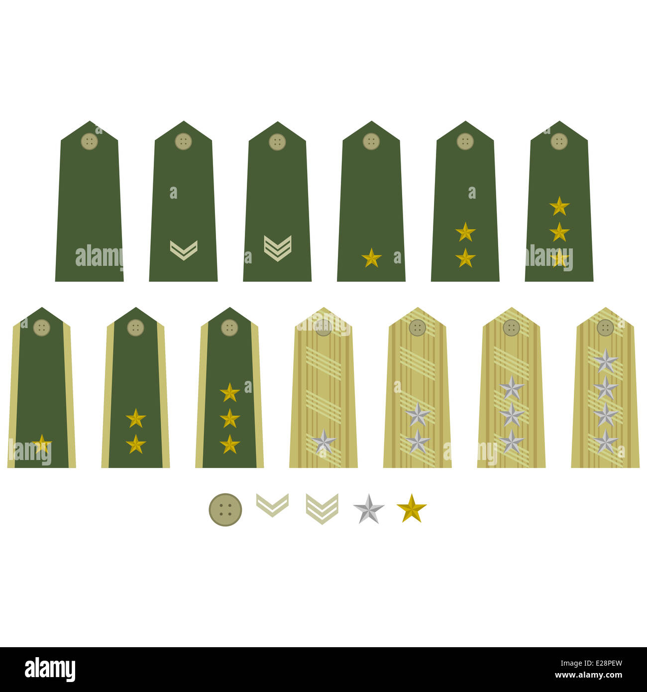 Les grades militaires et de l'insigne du monde. Illustration sur fond ...