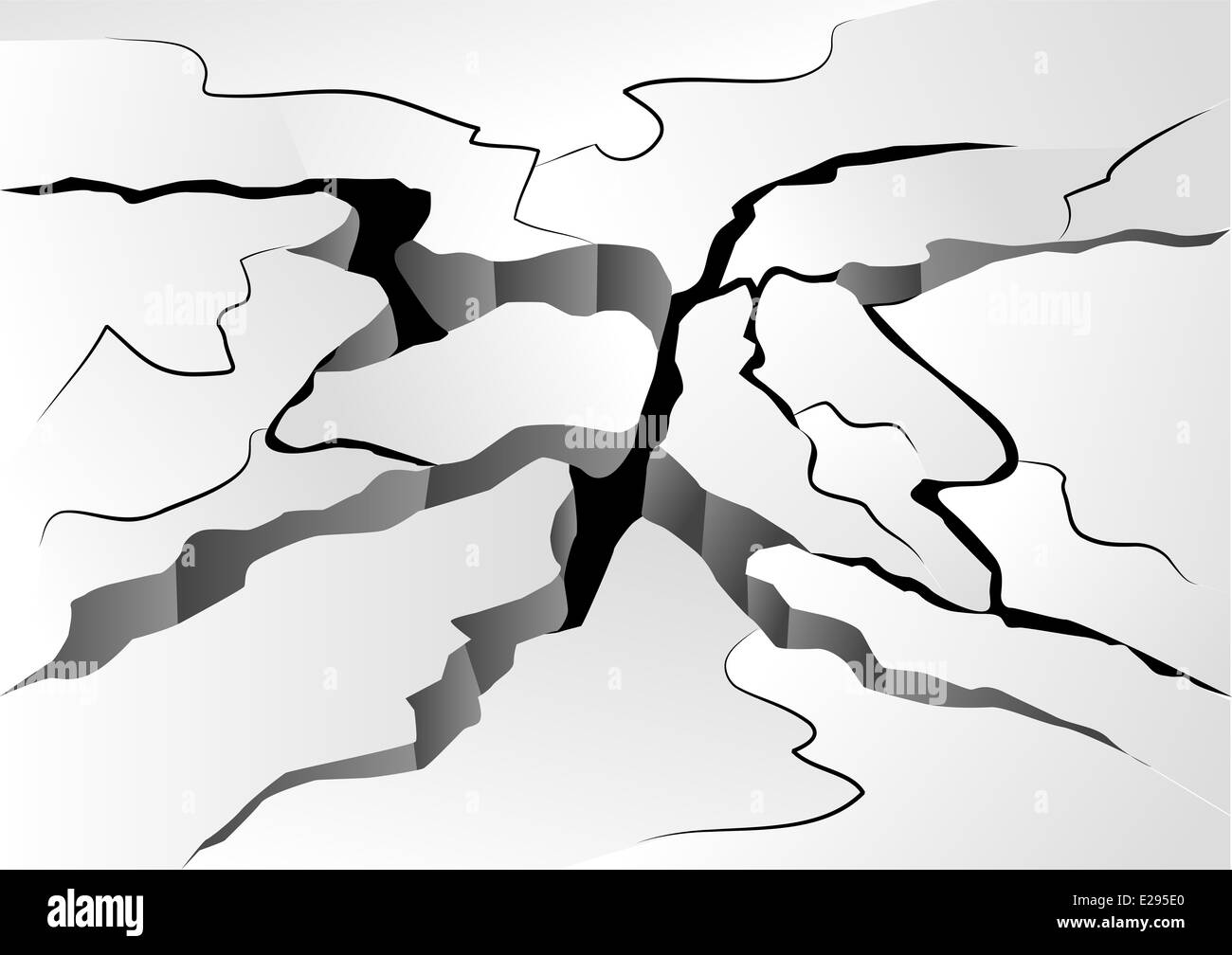 Fissure profonde Banque d'images noir et blanc - Alamy