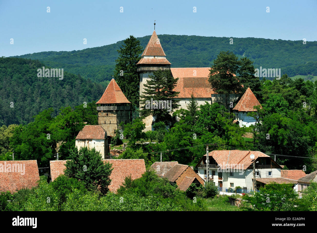 Part of villages with fortified churches in transylvania Banque de ...