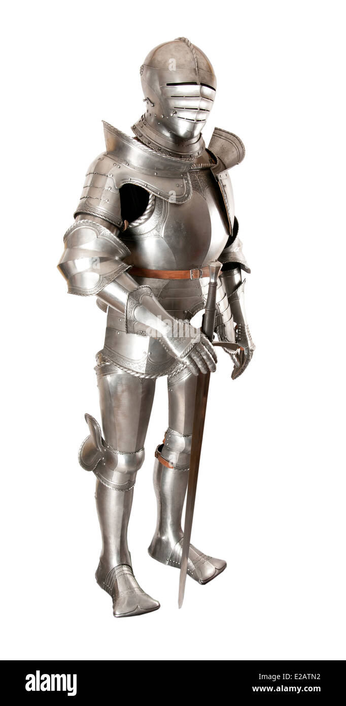 L'armure de chevalier médiéval. Protection métallique du soldat contre ...
