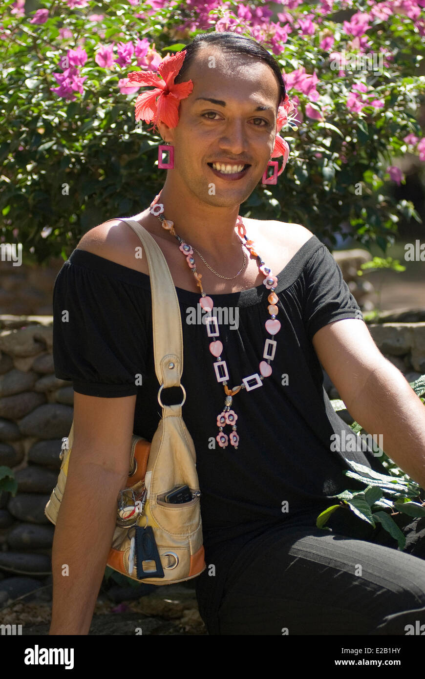 France, Polynésie Française, îles Marquises, l'île de Ua Uka, Vaipaee ...