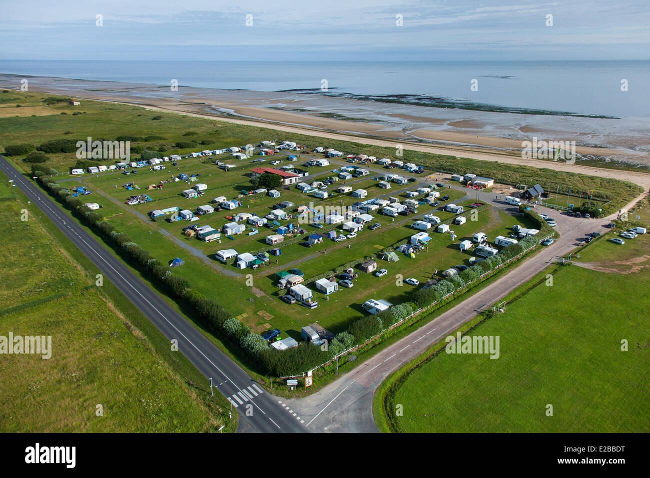 France, Calvados, Graye-sur-Mer, le camping (vue aérienne Photo Stock ...