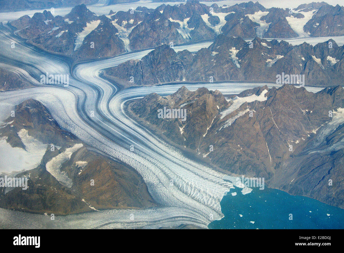 Le Groenland, Sermersooq, zone Tasilaq, Glaciar (vue aérienne Photo ...