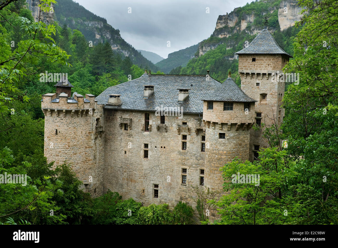 La France, la Lozère, Laval du Tarn, le château de La Caze, Gorges du ...