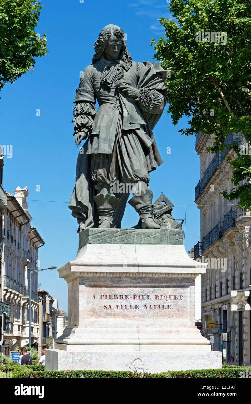 La France, l'Hérault, Béziers, Paul Riquet chemin, statue de Pierre ...