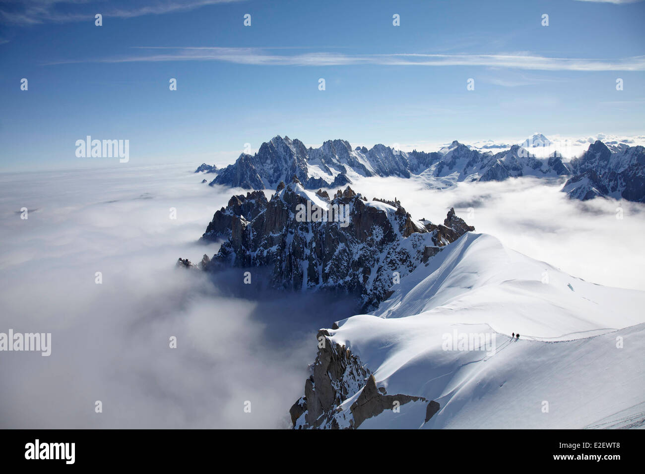 France, Haute Savoie, Chamonix, Aiguille verte (4122m), Aiguille du ...