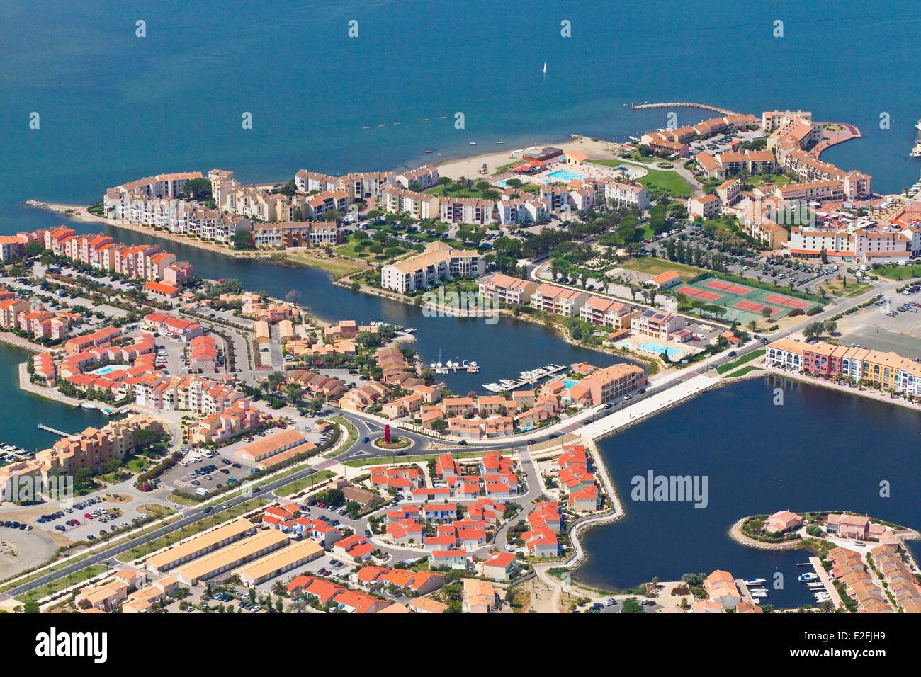 France, Pyrénées Orientales, Le Barcarès (vue aérienne Photo Stock - Alamy