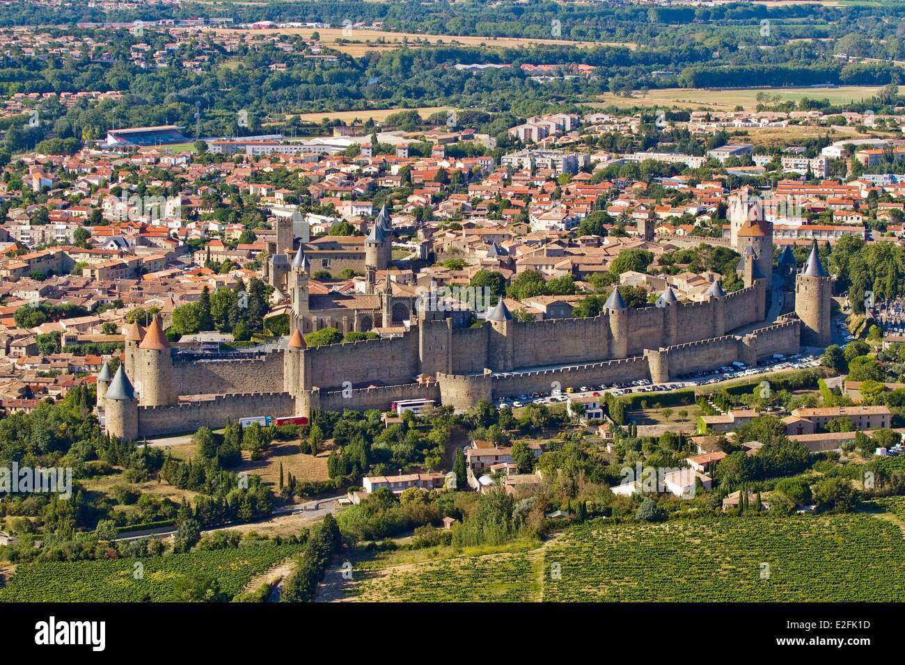 France, Aude, Carcassonne, ville médiévale classée au Patrimoine ...
