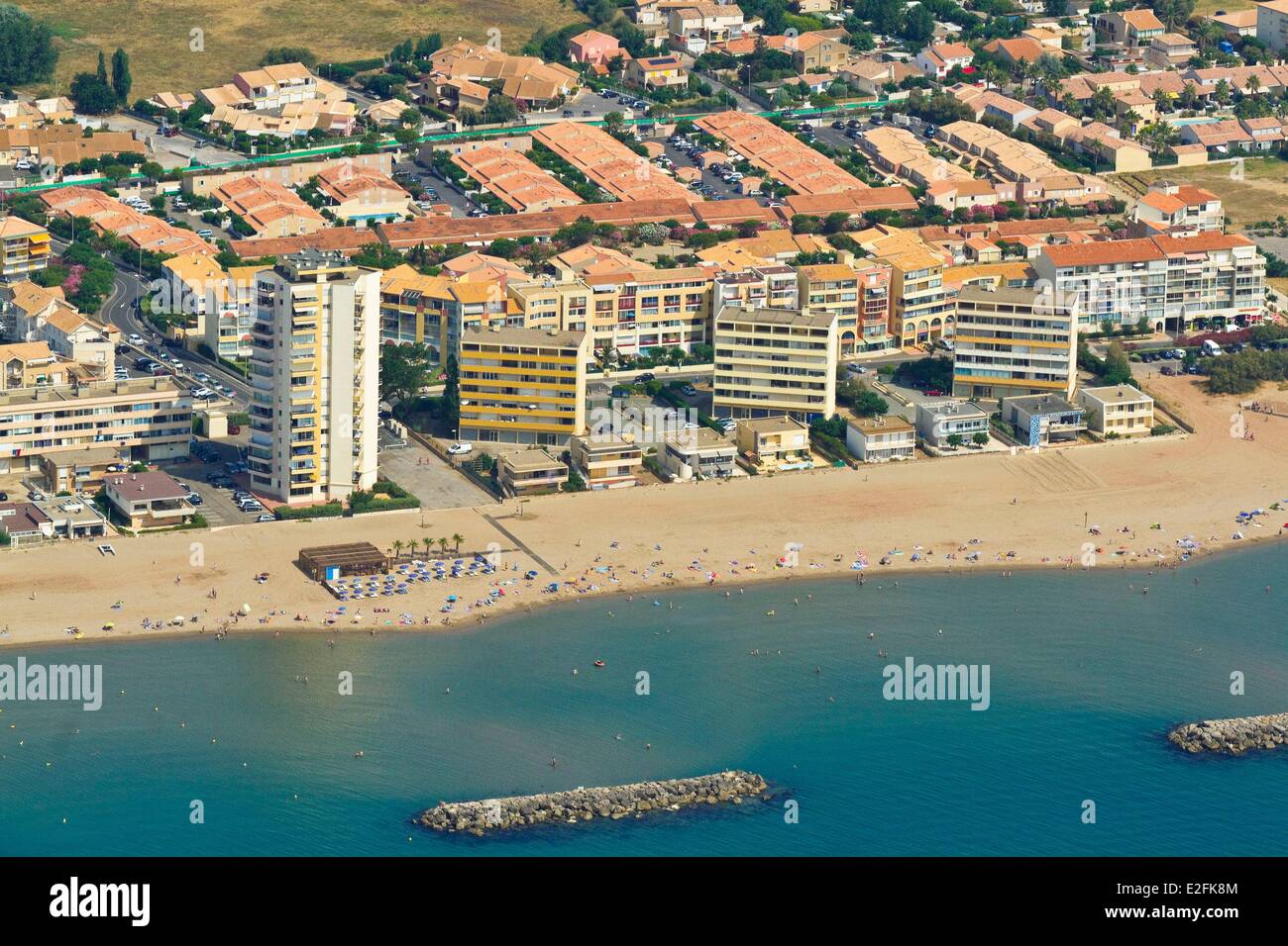 La France, l'Hérault, Valras plage (vue aérienne Photo Stock - Alamy