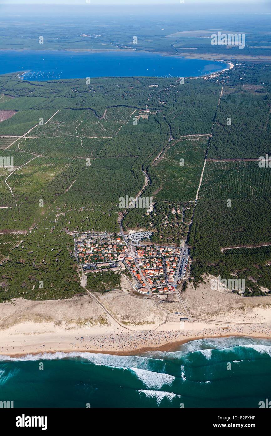 France Gironde Carcans Carcans Plage La plage et la forêt de pins ...
