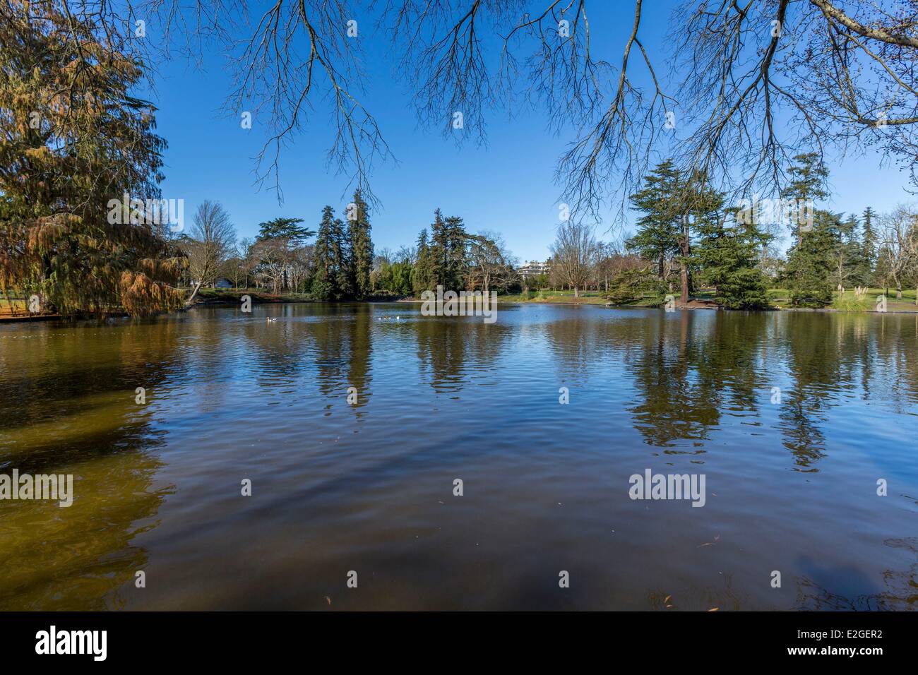 France Gironde Bordeaux Cauderan Parc Bordelais Lake Photo Stock - Alamy