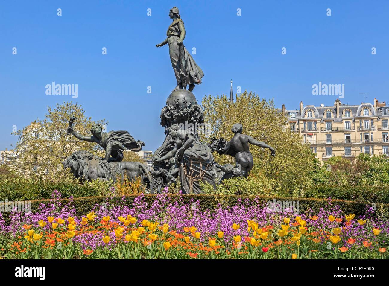 Paris Place De La Republique Statue Banque d'image et photos - Alamy