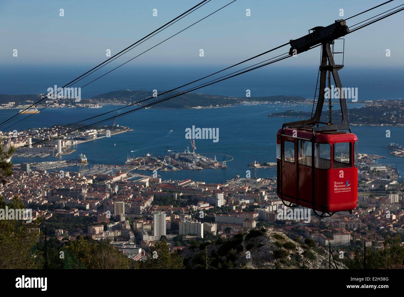 France Var Toulon Mont Faron port cable car Photo Stock - Alamy