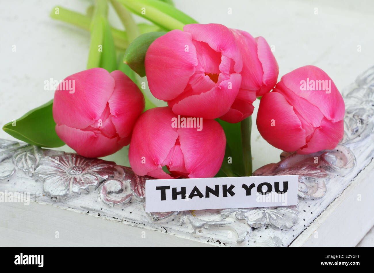 Carte merci avec tulipes Banque de photographies et d’images à haute ...