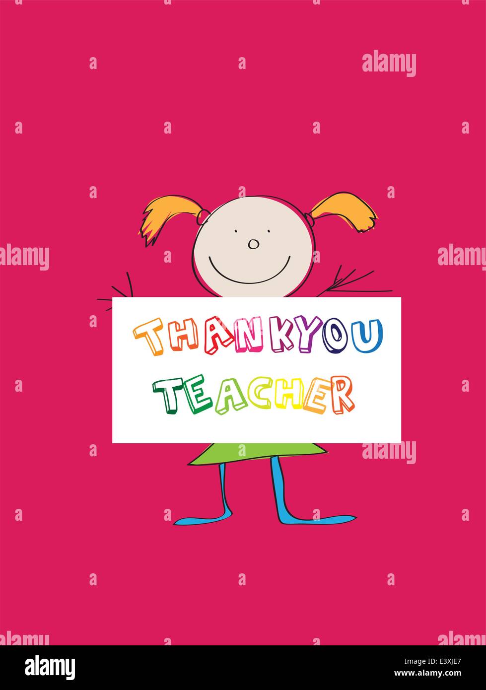 Illustration d'un dessin d'enfant enseignant remerciant Image ...